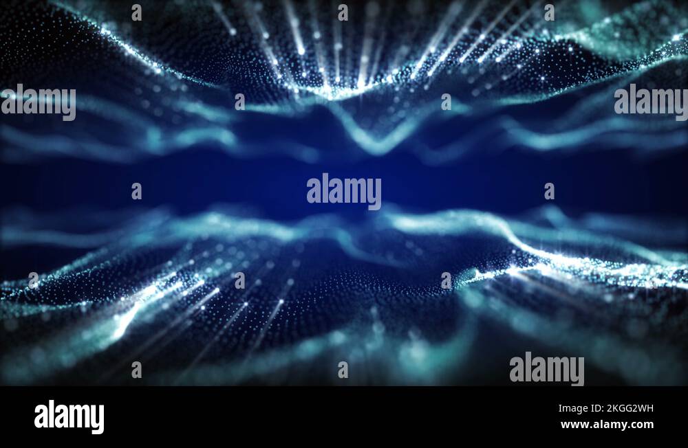 4K Abstract motion background animation shining particles dust wave ...