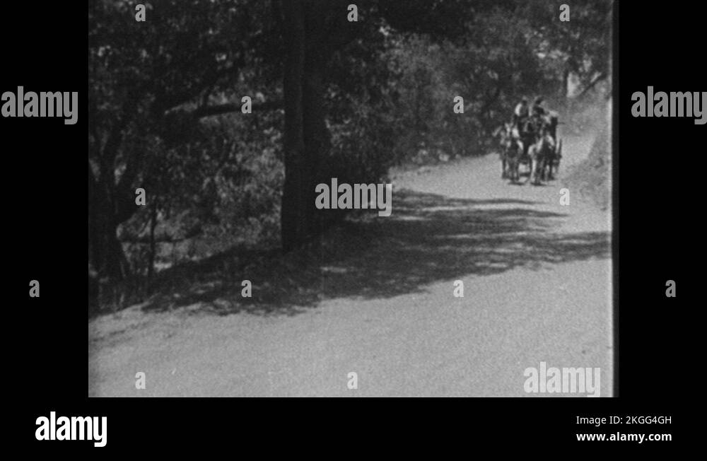 1920s: Indians pursue stagecoach through woods. Stagecoach and Indians ...