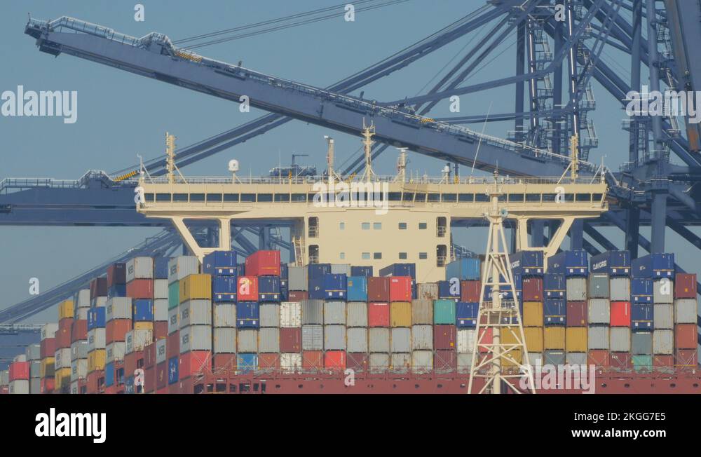 Mega container ship alongside "Port Of Felixstowe" "River Orwell ...