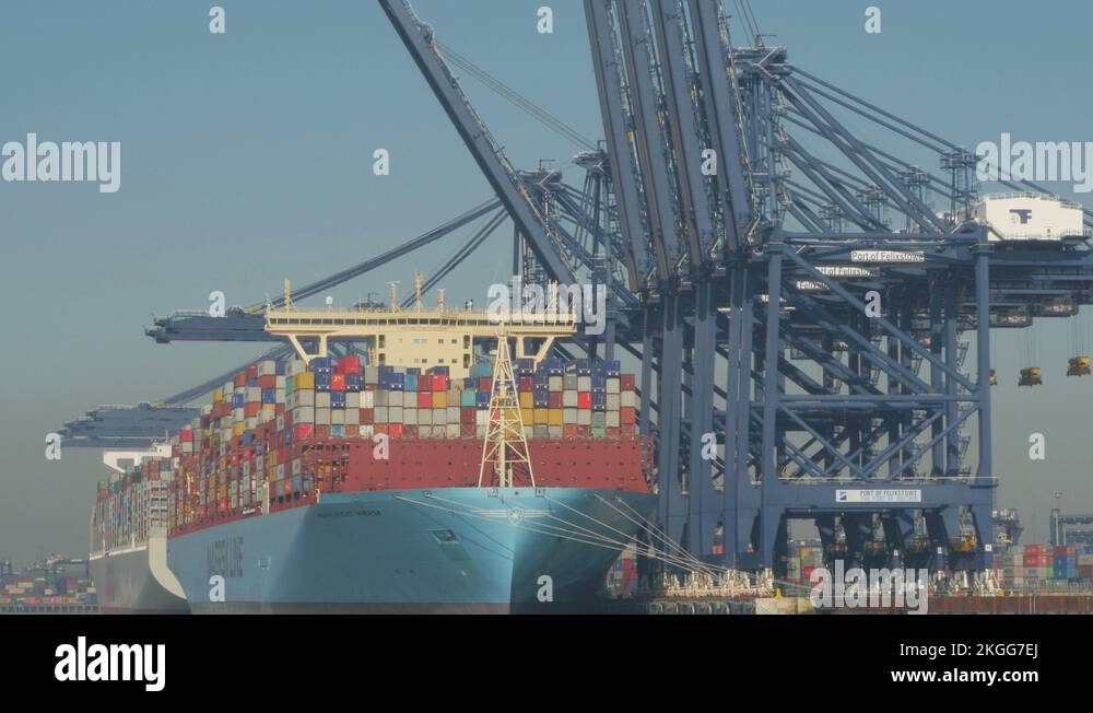 Mega container ships alongside "Port Of Felixstowe" "River Orwell ...
