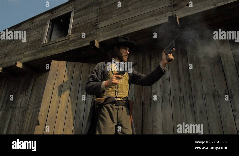Recreation of classic Old West, 1800s Western gunfighter - gunslinger ...