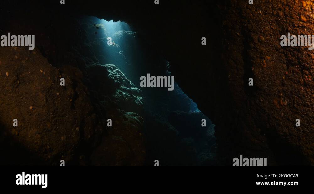 light beams in a cave underwater sun rays sun beam sun shine Stock ...