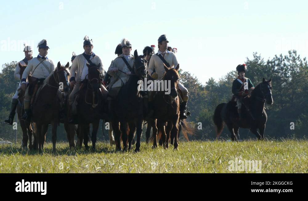 Continental Army Cavalry Dragoons riding horses into Revolutionary War ...