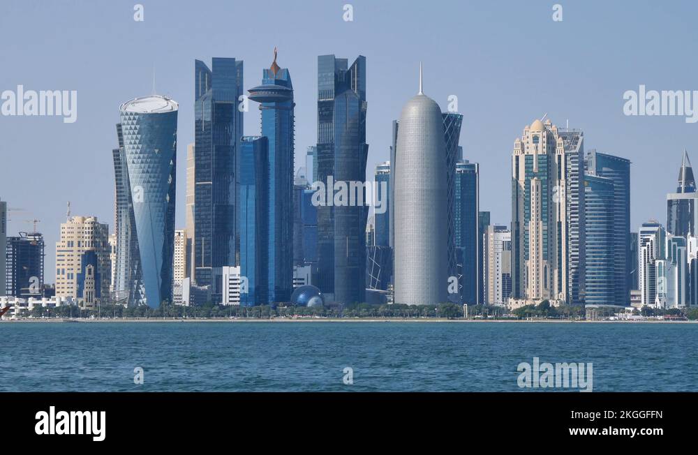Traditional Dhow, Arab vessels, sailing with Qatar flag in front of ...