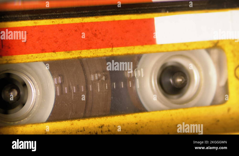 Rewind an Audio Cassette Tape inserted into a Tape Recorder Stock Video ...