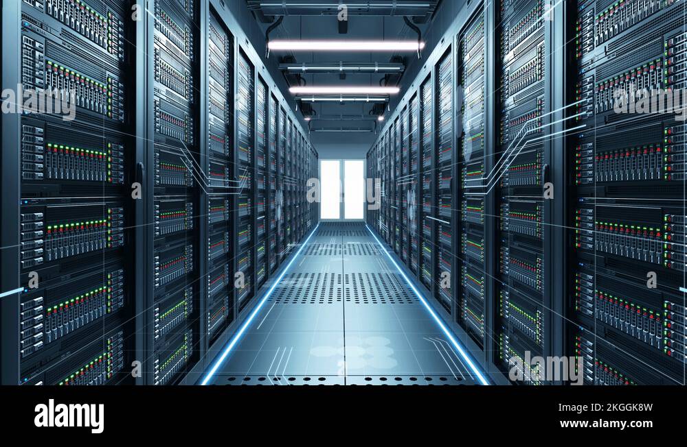 IT engineering, rack servers in the modern data center Stock Video ...