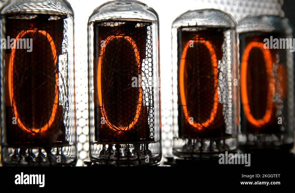 counting time counters from 9 to 0, Gas discharge indicator Nixie tube ...