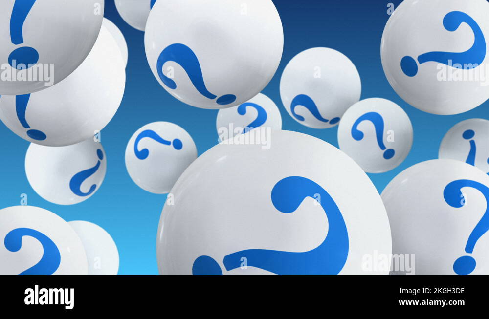 Question Mark Symbols on the balls. FAQ concept Stock Video Footage - Alamy