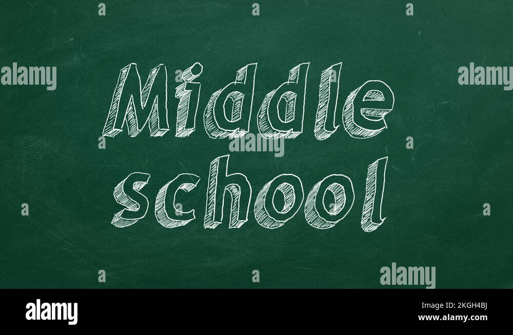 Middle school 4K. Animated Chalk Text. Stop motion animation Stock ...