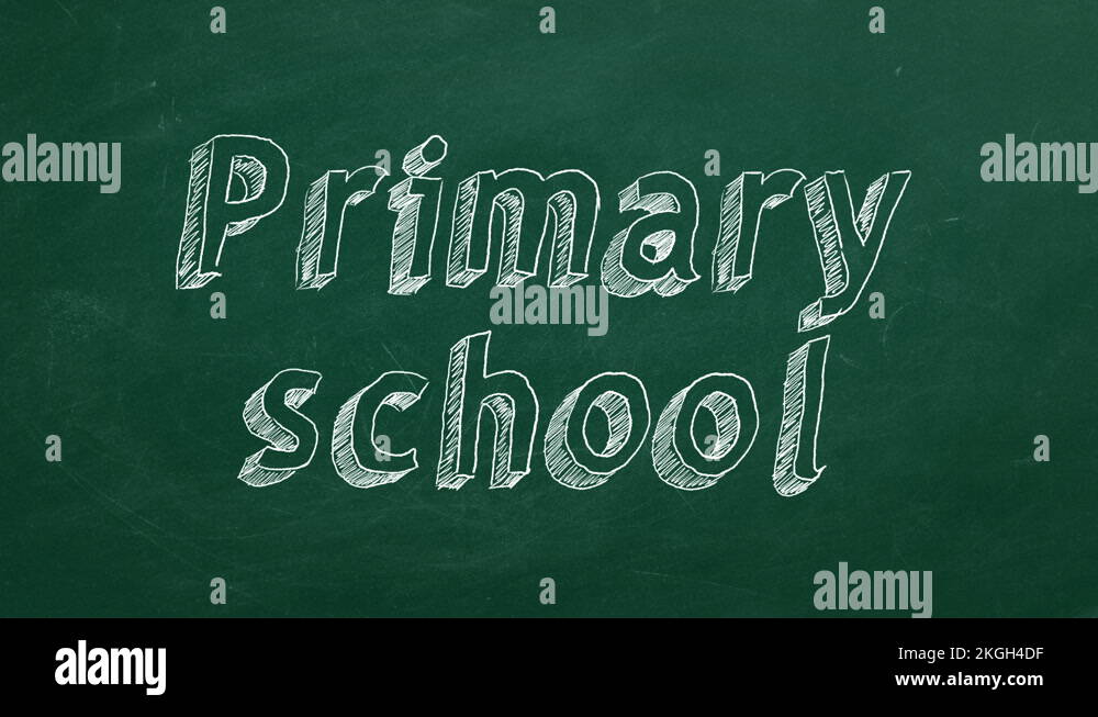 Primary school 4K. Animated Chalk Text. Stop motion animation Stock ...
