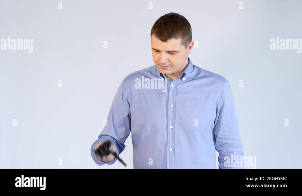 Amputee Man with Prosthetic Arm Showing OK Stock Video Footage - Alamy