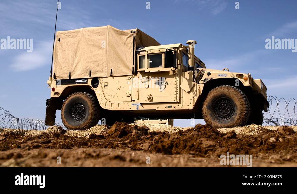 U.S. Military Humvee driving near THAAD system installed in Israel ...