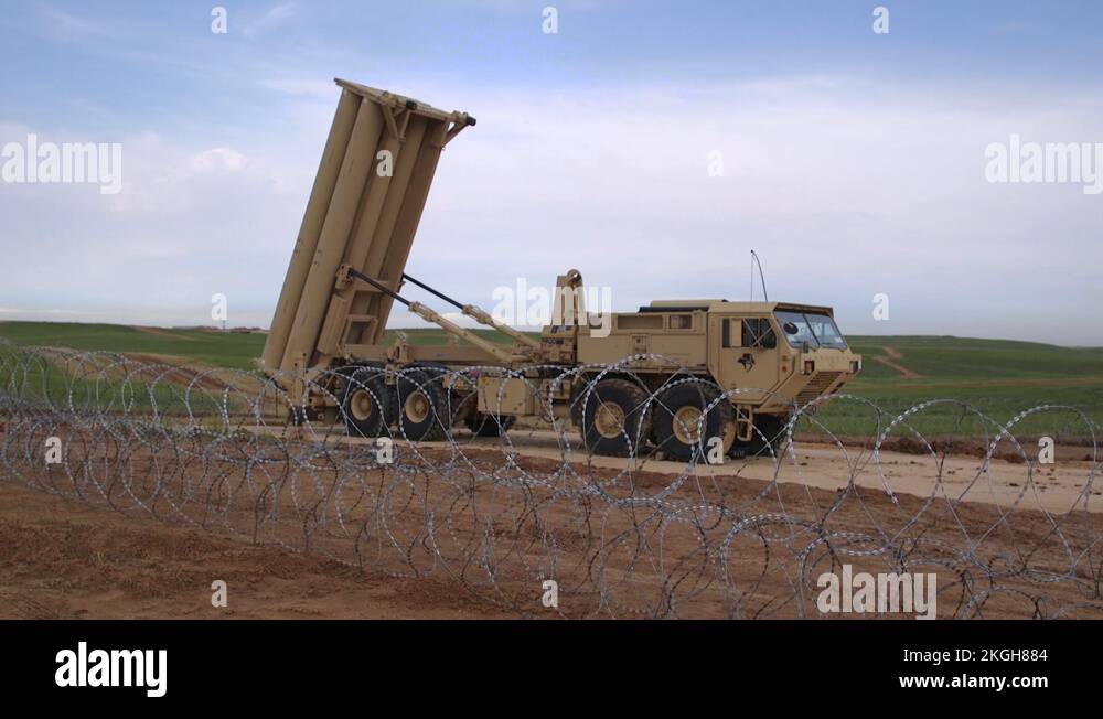 THAAD system surrounded by barbed wire near U.S. military base in ...