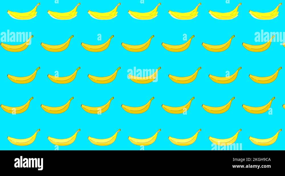 Background picture with yellow bananas on the blue color screen ...