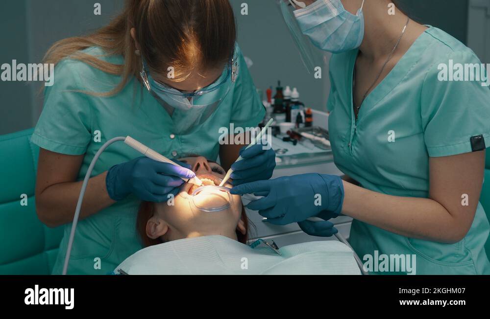 Ultrasonic cleaning of teeth. Removal of solid teeth Stock Video ...