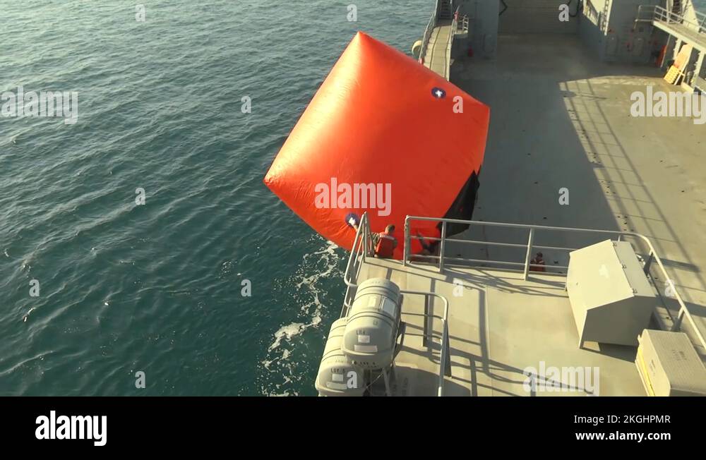 Crew launch inflatable target from U.S. Army LSV5 Maj Gen Charles P ...