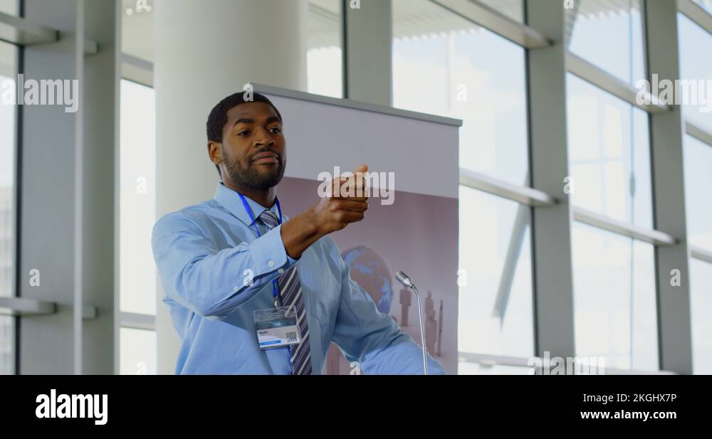 Male speaker speaking in a business seminar 4k Stock Video Footage - Alamy
