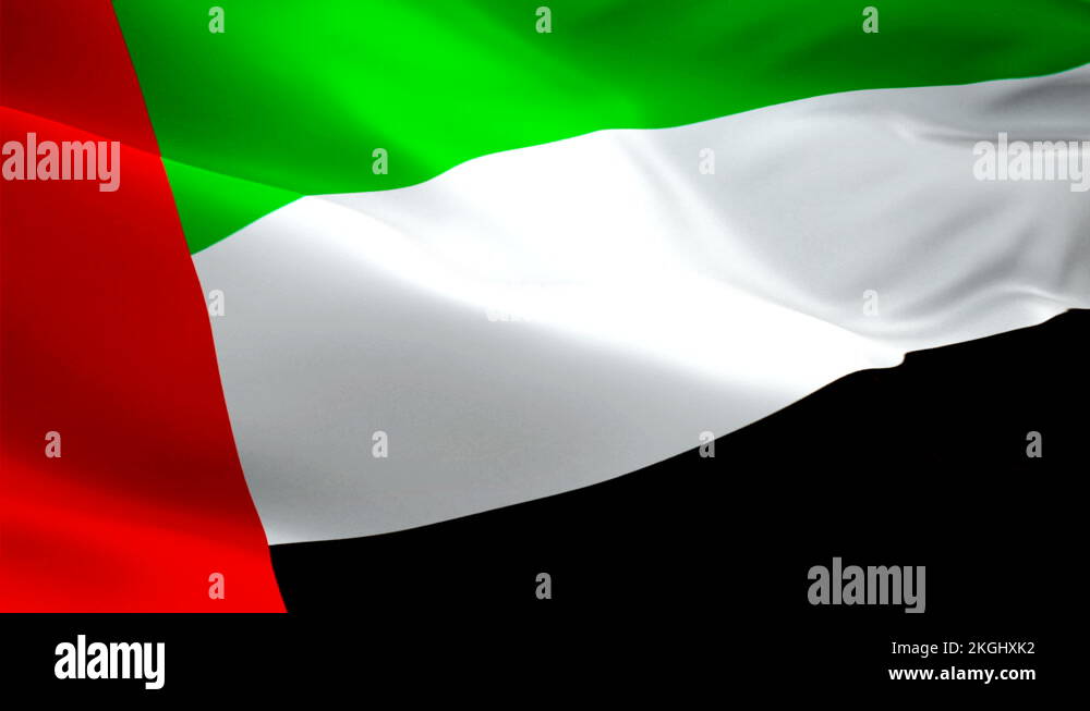 UAE flag waving in wind video footage Full HD. Realistic UAE Flag ...
