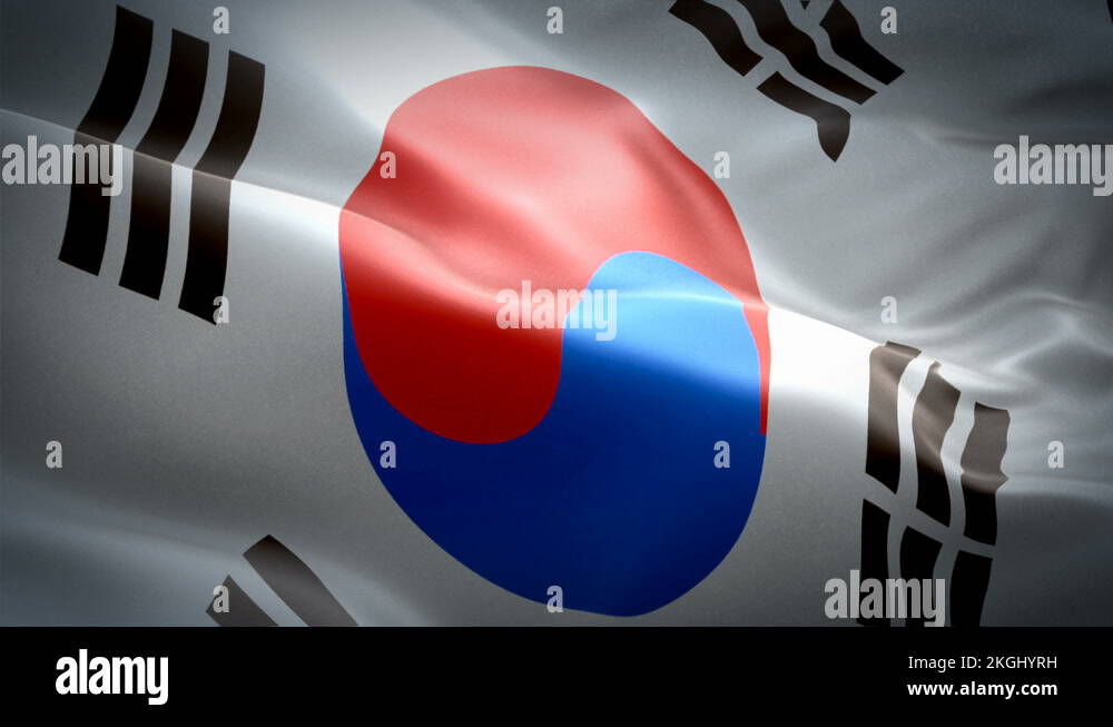 South Korea waving flag. National 3d Korean flag waving. Sign of South ...