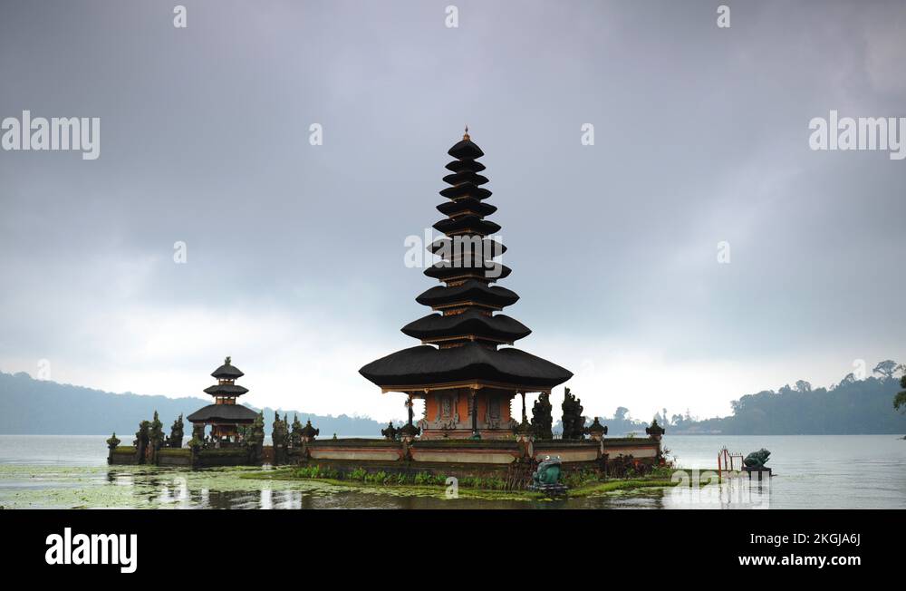 Time Lapse of Bali Pura Ulun Danu Hindu Temple Religious Balinese ...