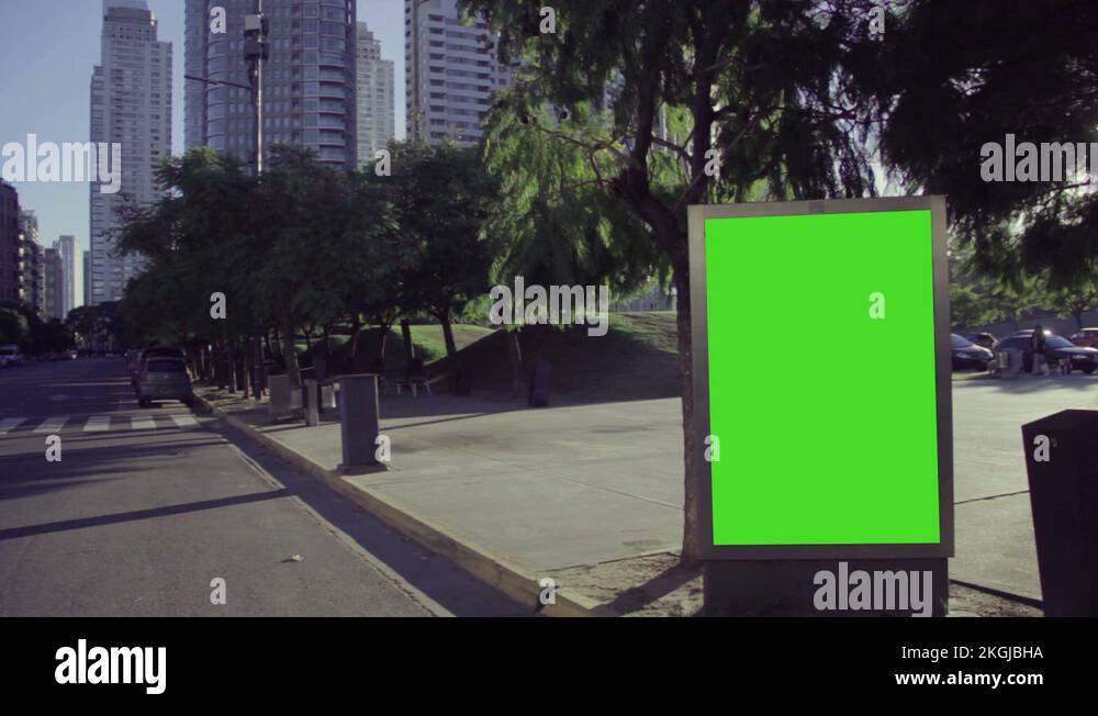 Billboard Ad mockup with Green Screen in the city streets Stock Video ...