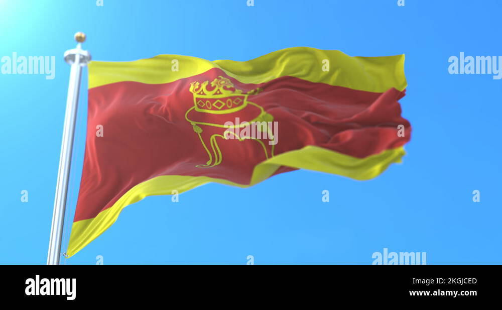 Flag of the city and administrative center of Tver, Russia. Loop Stock ...