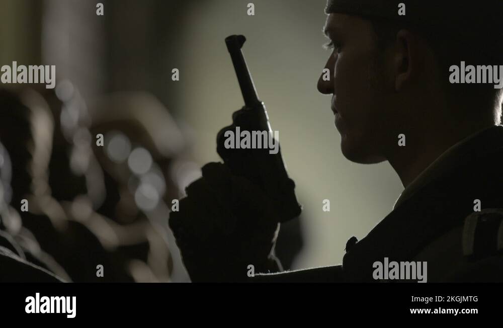 WW2 German Soldier with Luger rounds up Civilians in Europe, 1930s ...