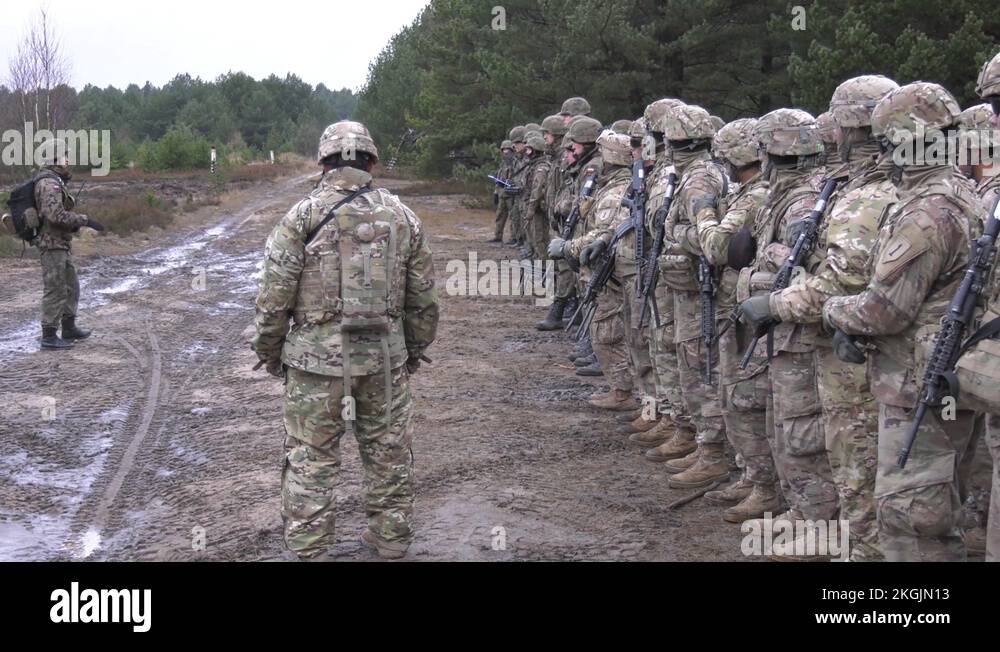 Soldiers receiving instructions in a forest area Stock Video Footage ...