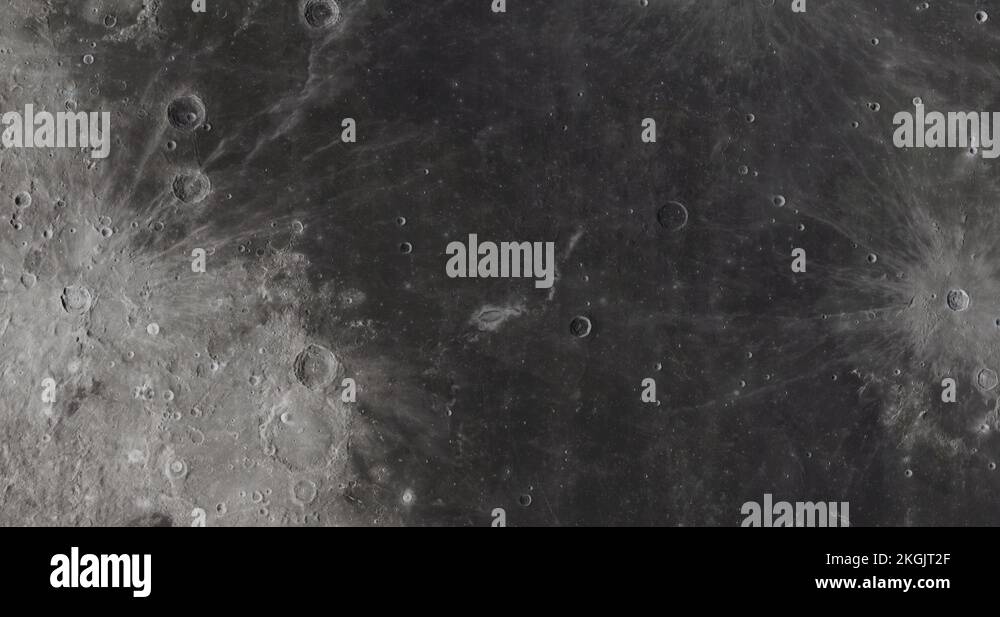 Orbital flyover of lunar equator at -60 degrees longitude Stock Video ...