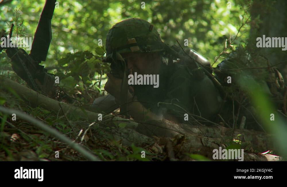 U.S. Vietnam War era Soldiers - Potrayal of combat under fire in ambush ...