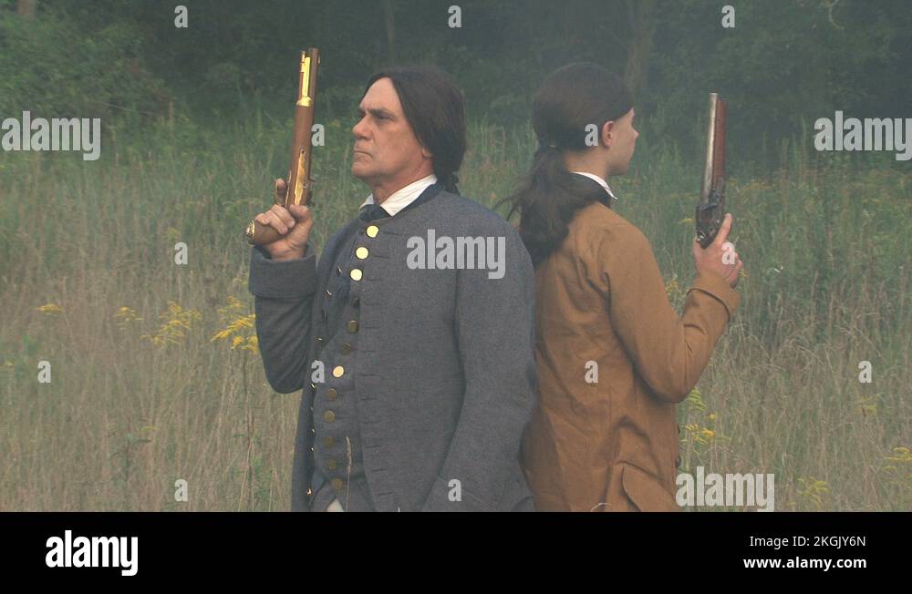 18th - 19th Century Flintlock duel - dueling pistol fired by two ...