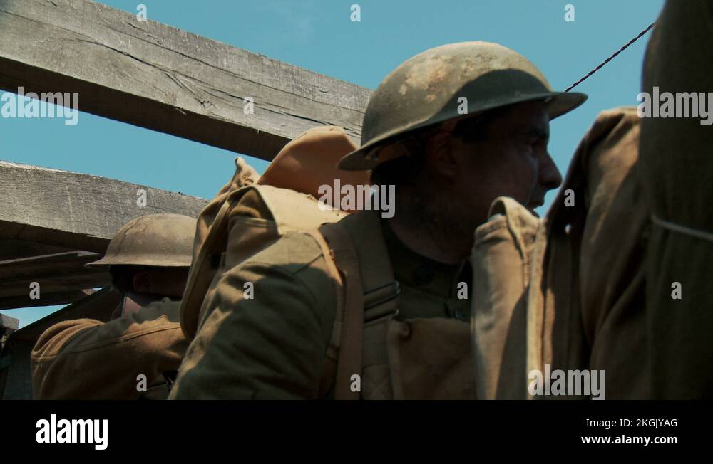 WW1 / Great War in the middle of Trench battle. Allied Soldiers in ...