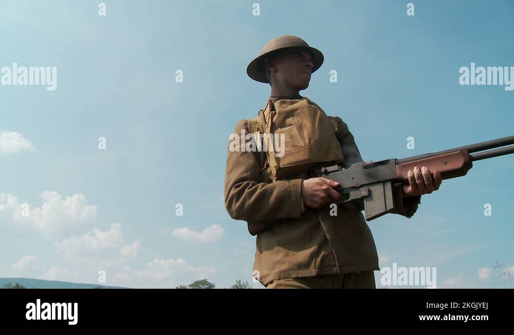 WW1 Doughboy armed with Browning Automatic Rifle (BAR) fights in ...
