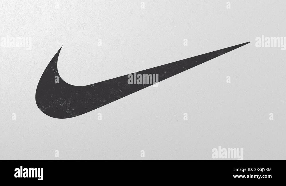 Breaking wall with painted logo of Nike. Crisis conceptual editorial 3D ...