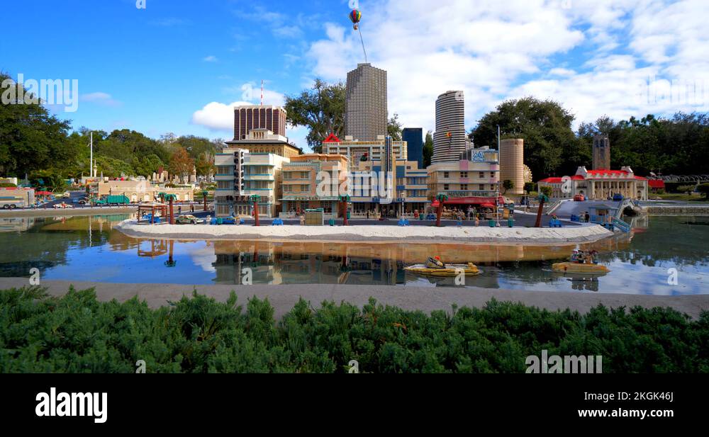 City Made of Legos, Legoland Florida Kids Theme Park Build Stock Video ...