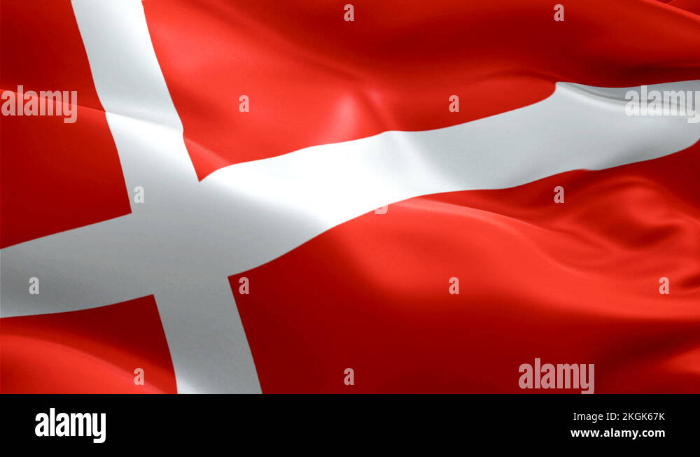 Danish flag waving in wind video footage Full HD. Danish Flag ...
