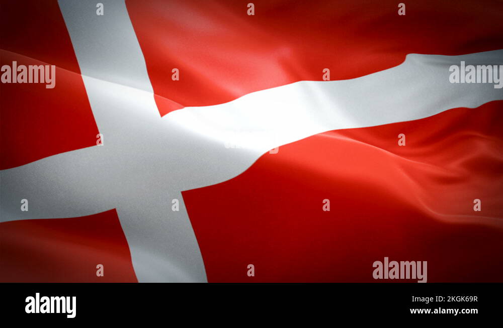 Denmark waving flag. National 3d Danish flag waving. Sign of Denmark ...