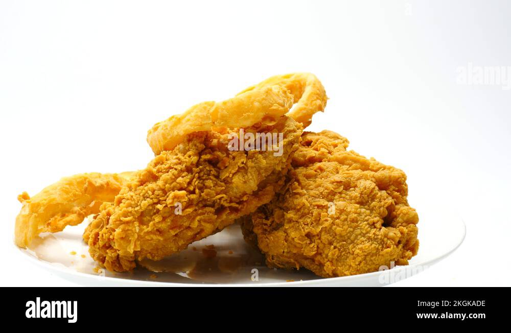 Serving of deep fried crumbed chicken and calamari Stock Video Footage ...