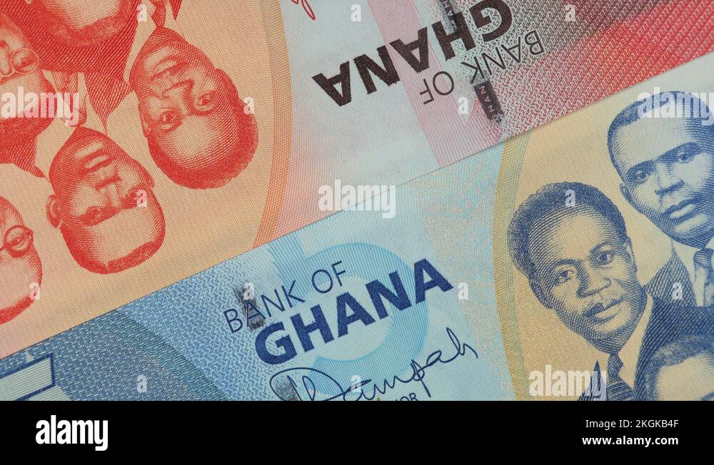 Ghana cedi notes rotating. Ghanaian currency, money, economy, market ...