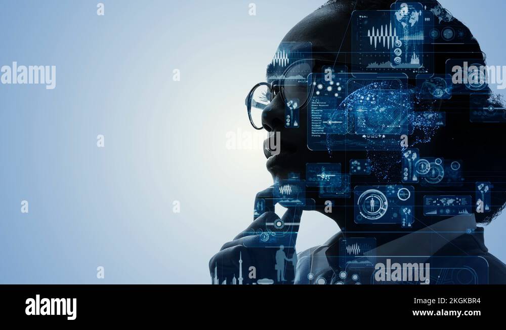 AI (Artificial Intelligence) concept. Communication network Stock Video ...