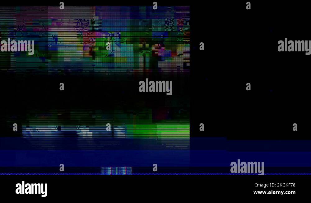 Glitch in working of the digital black screen of TV or computer. Bad ...