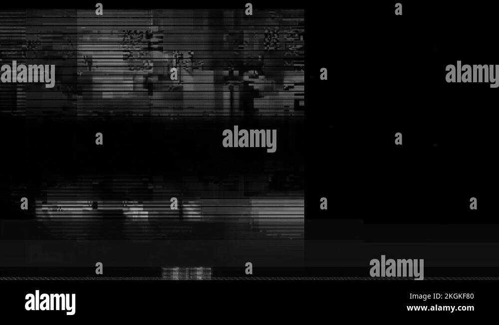 Black and white glitch in working of the digital device screen. Bad ...