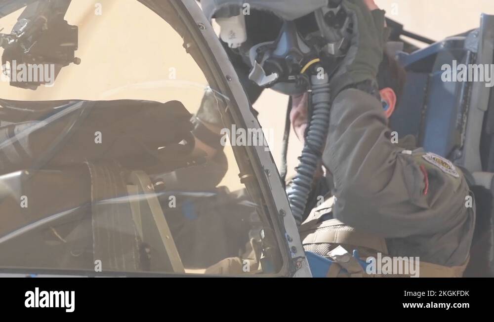 A-10 Thunderbolt II pilot putting on flying helmet Stock Video Footage ...
