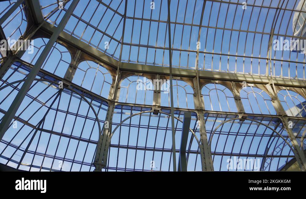 Madrid, Spain Parque de El Retiro Palacio de Cristal internal without ...