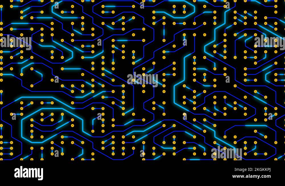 Circuit board animation with energy flowing Stock Video Footage - Alamy