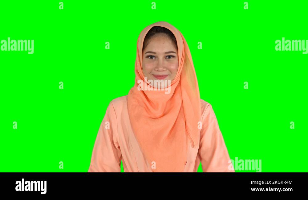 Cute muslim woman showing greeting hands Stock Video Footage - Alamy
