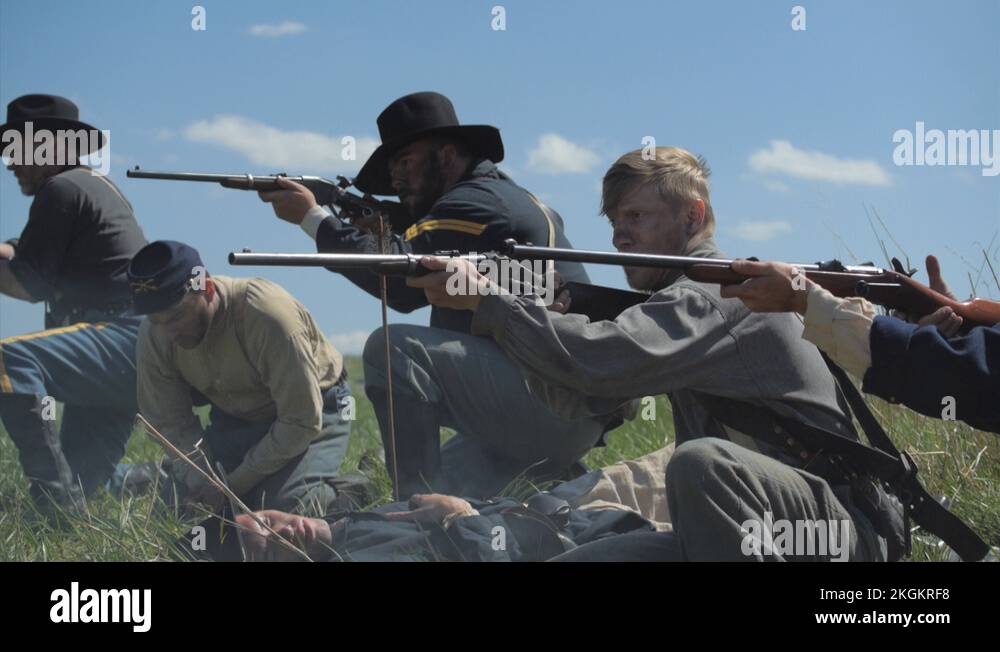 7th Cavalry Soldiers in Little Big Horn Battle - Indian Wars portrayal ...
