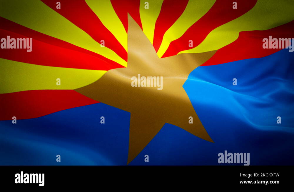 Arizona flag video waving in wind. Realistic State Flag background ...