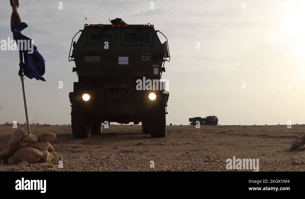U.S. military High Mobility Artillery Rocket System HIMARS parked in ...