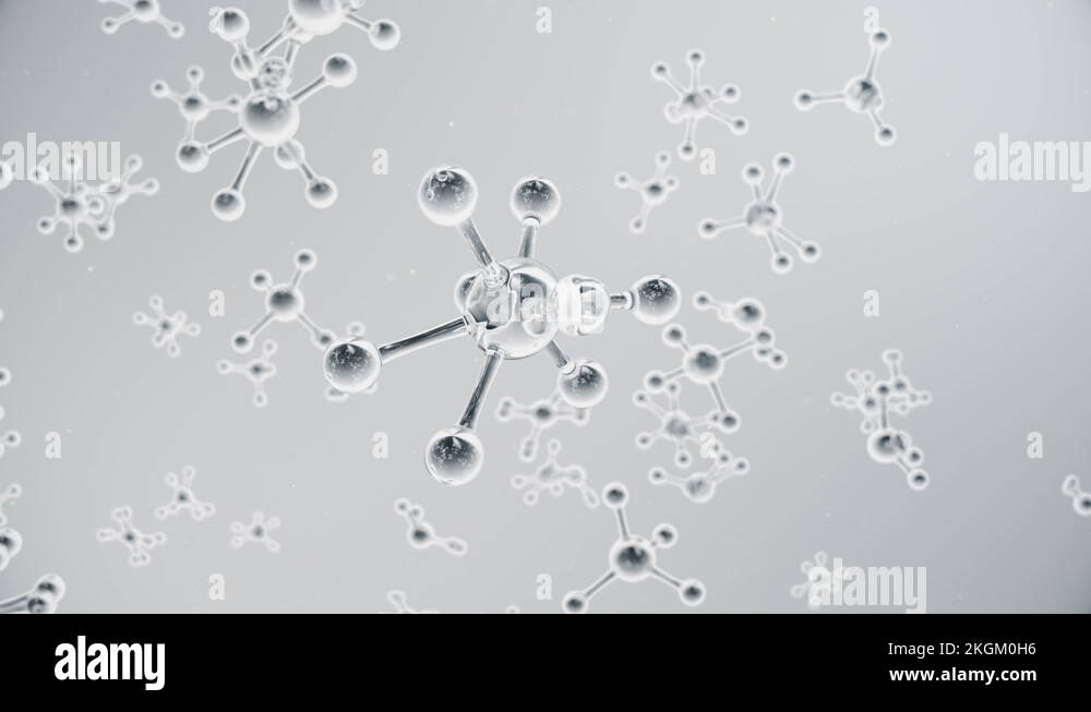 3D animation molecule structure. Scientific medical background with ...